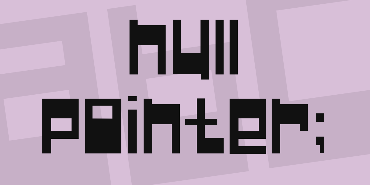 Null Pointer; Font · 1001 Fonts