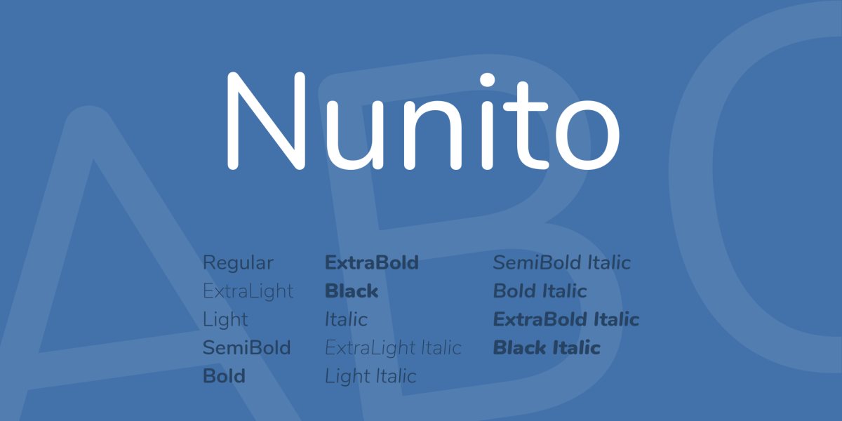 Nunito Font Family · 1001 Fonts