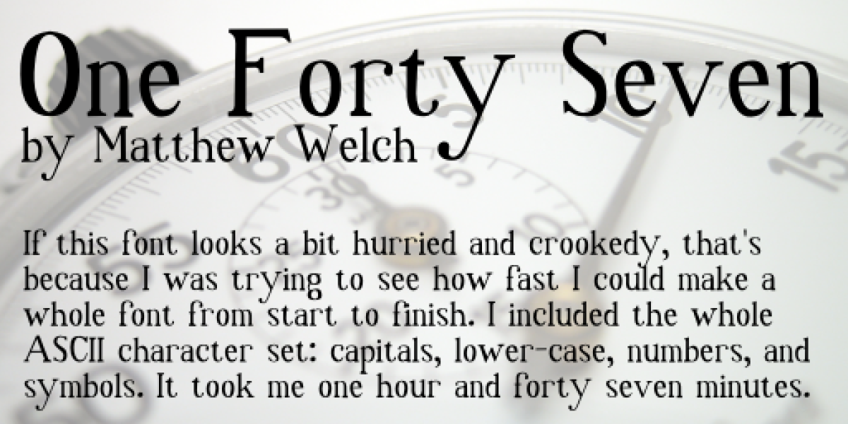 One Forty Seven Font · 1001 Fonts