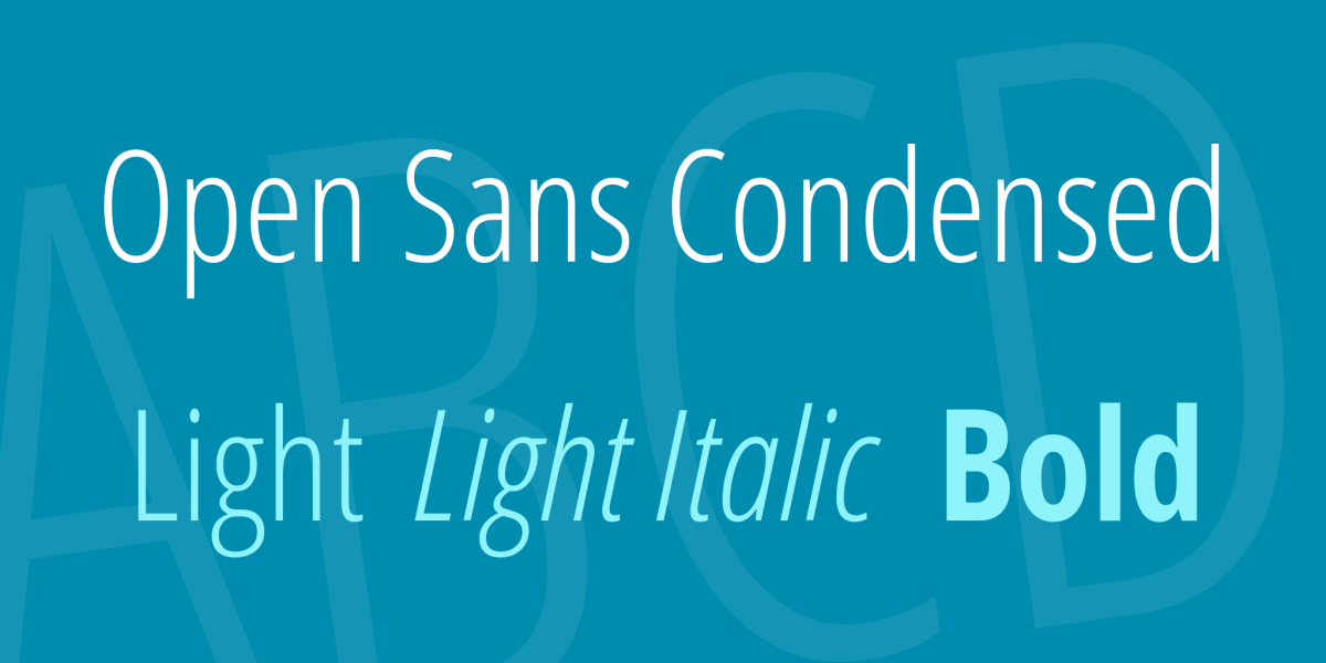 Open Sans Condensed Font Family · 1001 Fonts