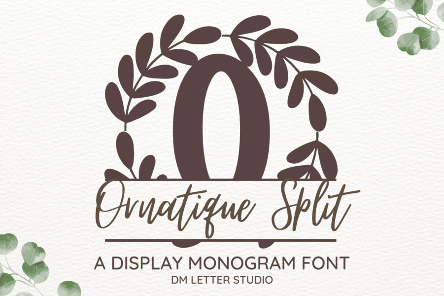 1 Free Cricut Split Monogram, Ornatique Split Monogram, Personalized ...