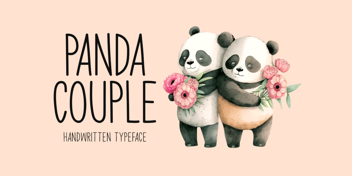 Panda Couple Font · 1001 Fonts