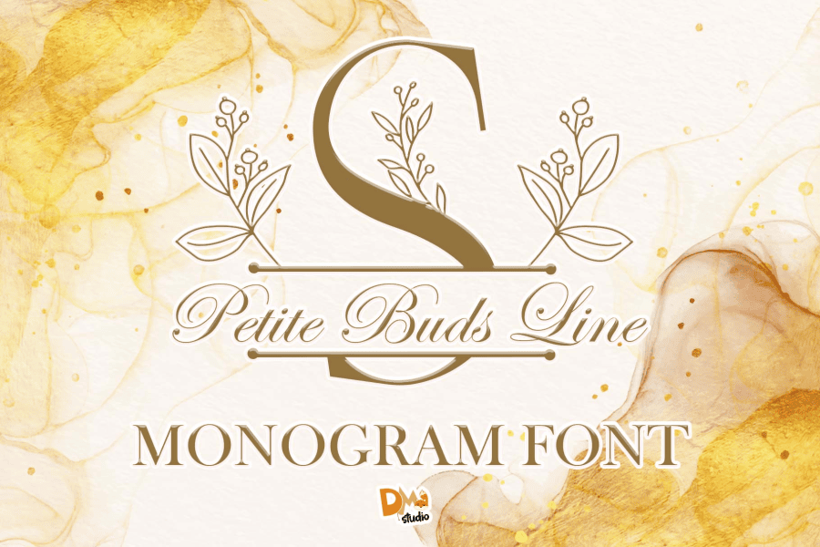 Petite Buds Line Monogram Font · 1001 Fonts
