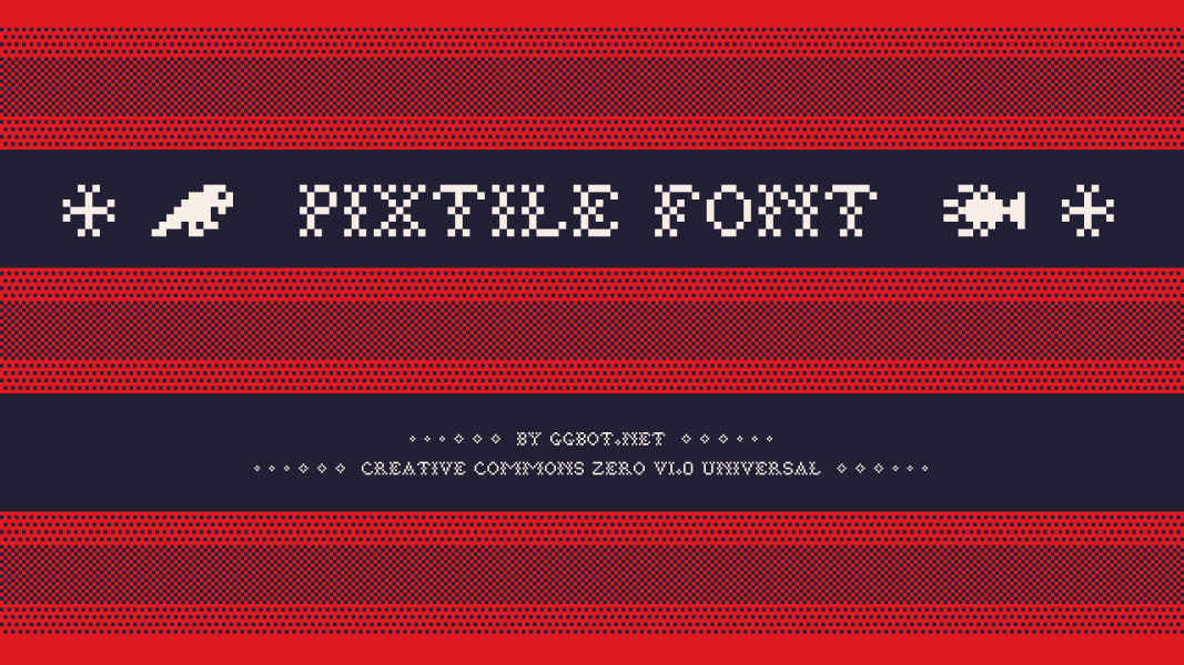 1 Free Bitmap, Needlework Font · 1001 Fonts