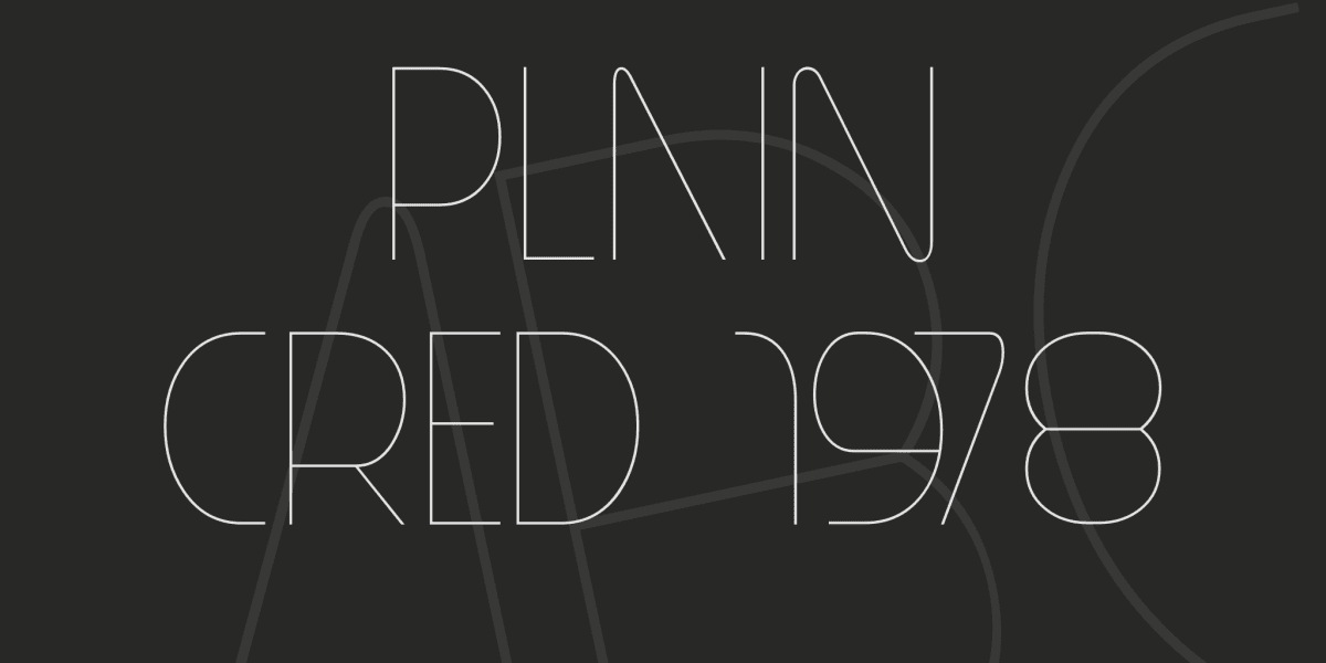 Plain Cred 1978 Font · 1001 Fonts