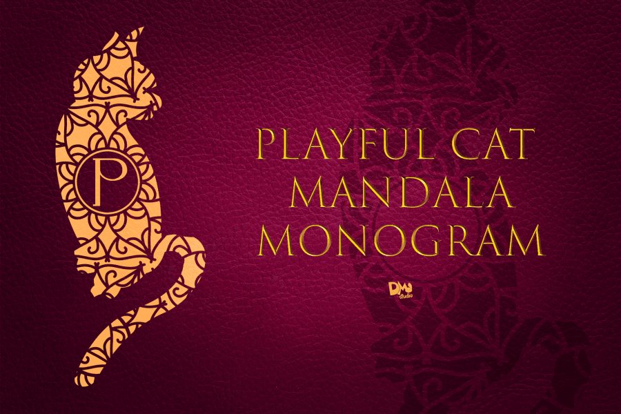 Playful Cat Mandala Monogram Font · 1001 Fonts