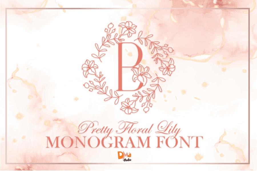 Pretty Floral Lily Monogram Font · 1001 Fonts