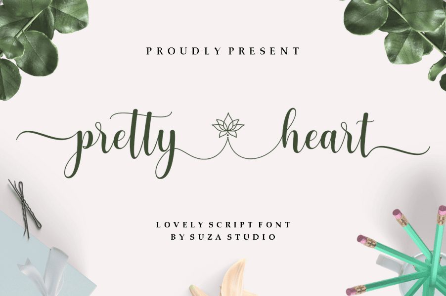 pretty heart script Font · 1001 Fonts