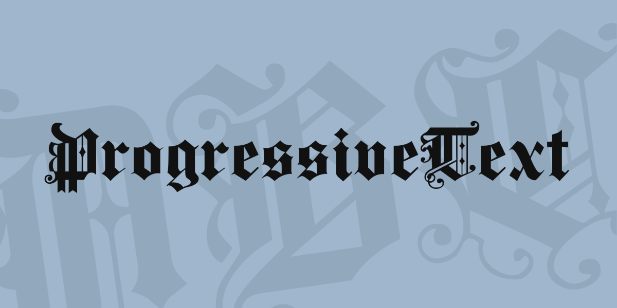 ProgressiveText Font · 1001 Fonts