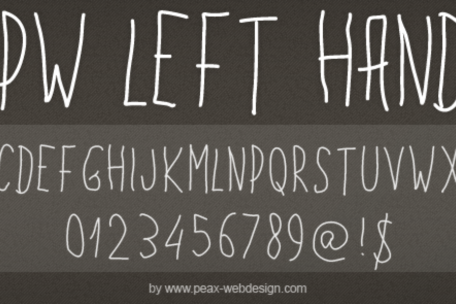 PWLeftHand Font · 1001 Fonts