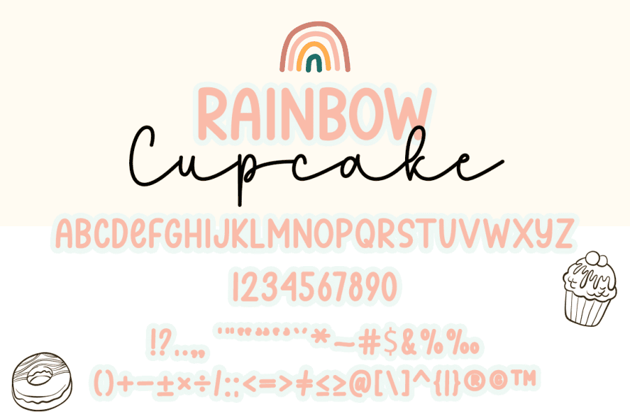 RAINBOW CUPCAKE Font · 1001 Fonts