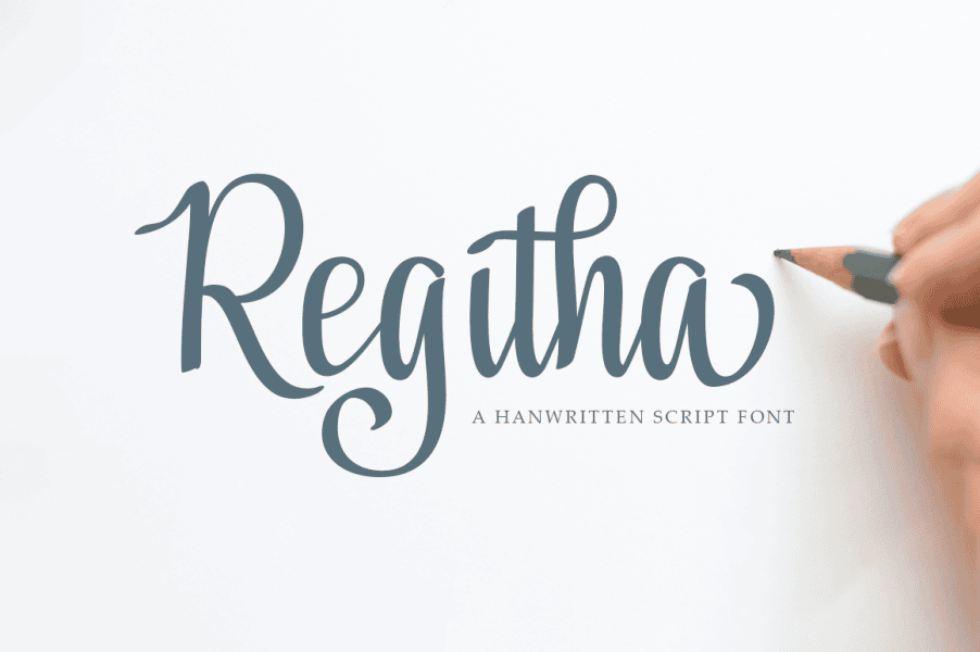 Regitha Script Font · 1001 Fonts