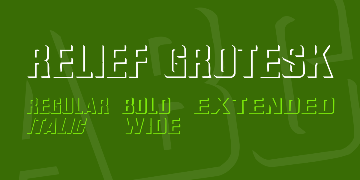 Relief Grotesk Font Family · 1001 Fonts