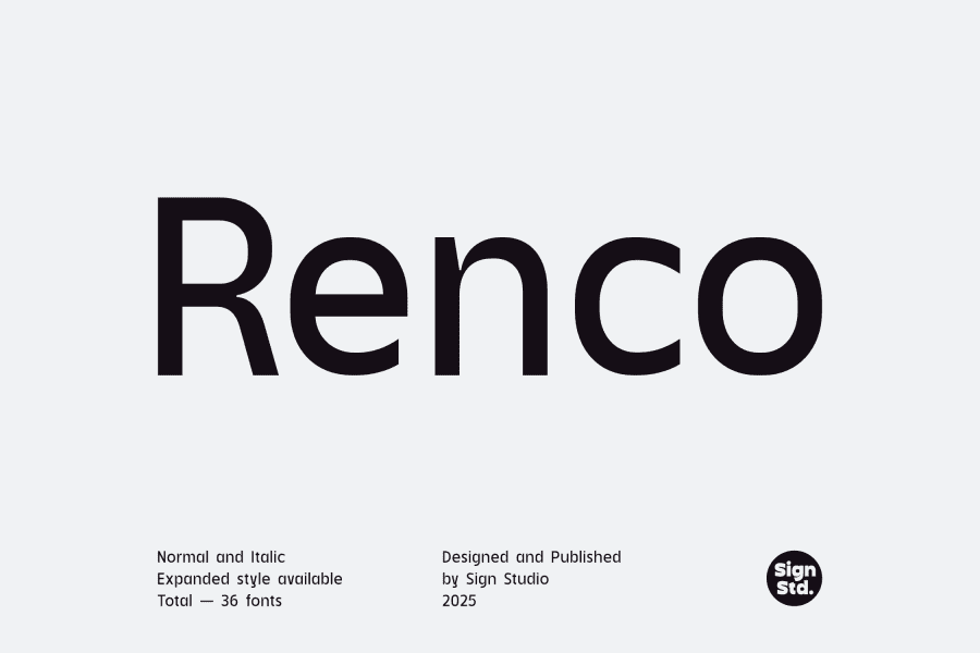 Renco Font Family · 1001 Fonts