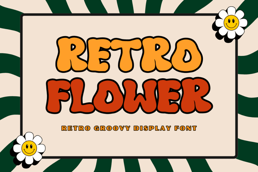 Retro Flower Font · 1001 Fonts