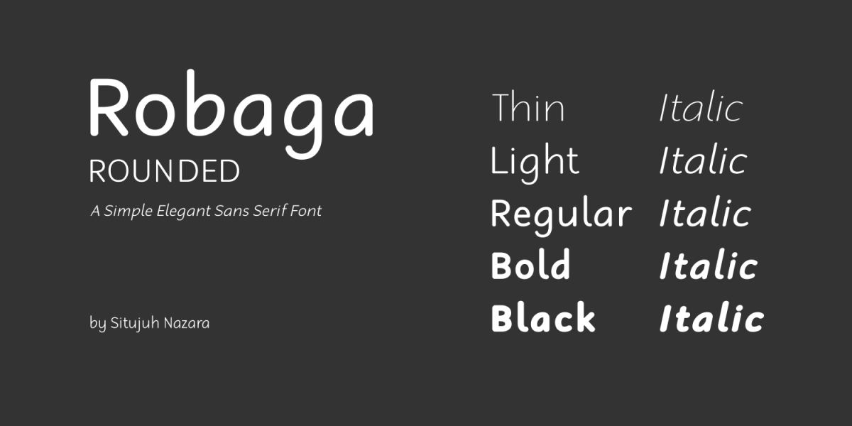 Robaga Rounded Font Family · 1001 Fonts