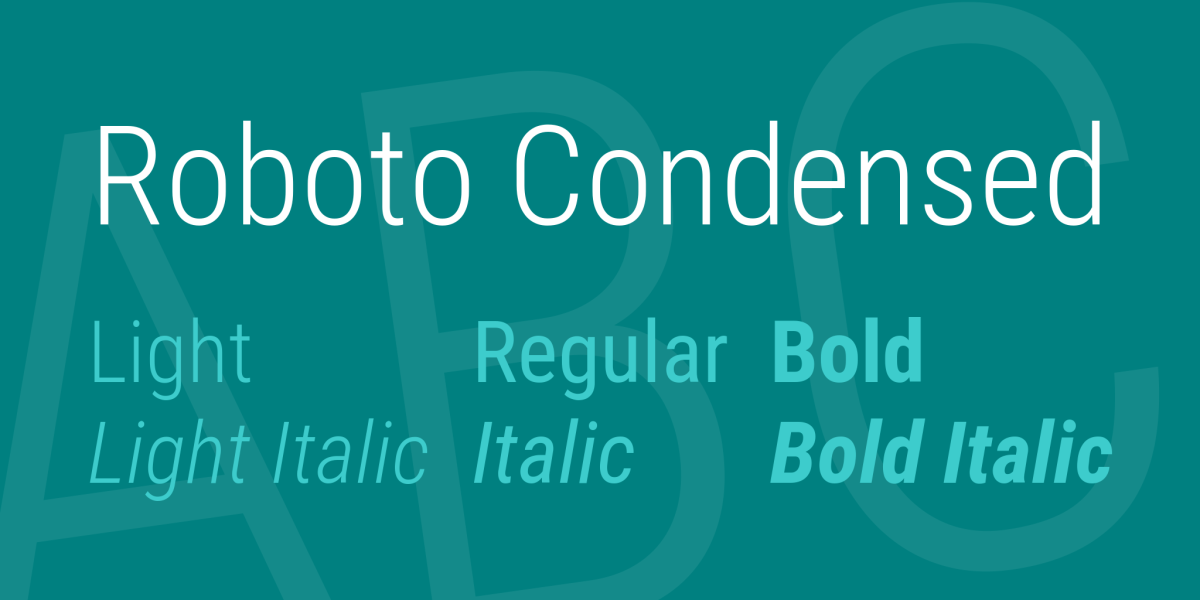 Roboto Condensed Font Family · 1001 Fonts