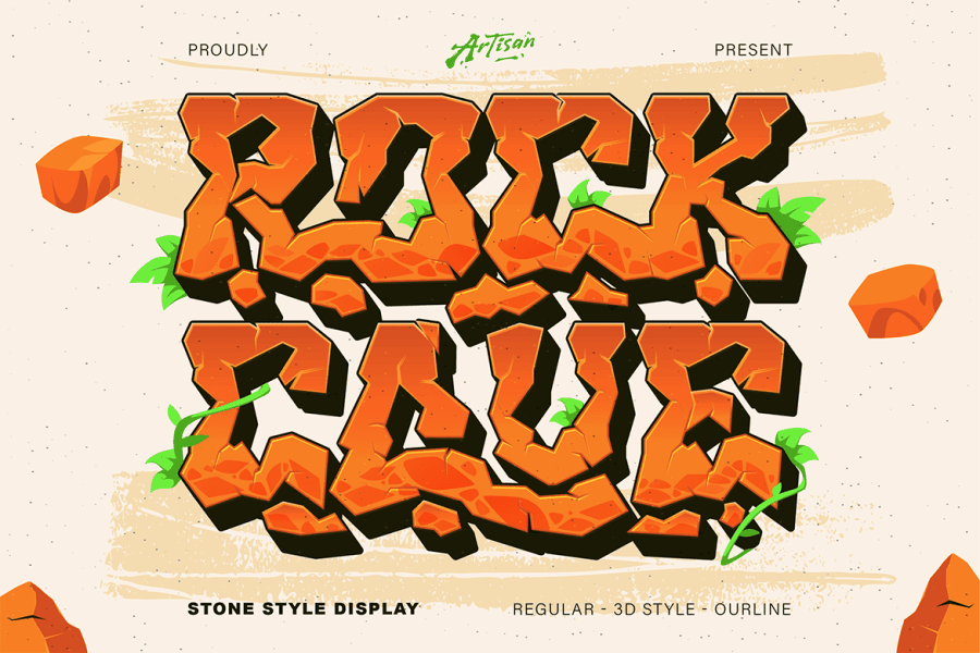 1 Free Cave, Prehistoric Font · 1001 Fonts