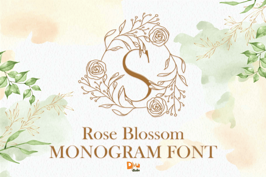 Rose Blossom Monogram Font · 1001 Fonts
