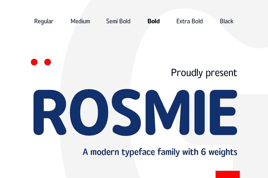 Rosmie Font Family · 1001 Fonts