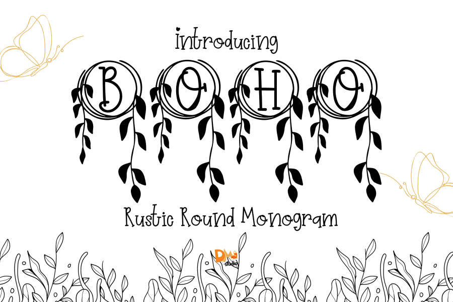 Rustic Round Monogram Font · 1001 Fonts