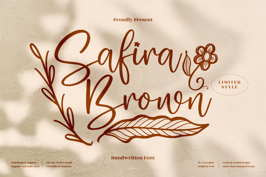 Safira Brown Font Family · 1001 Fonts