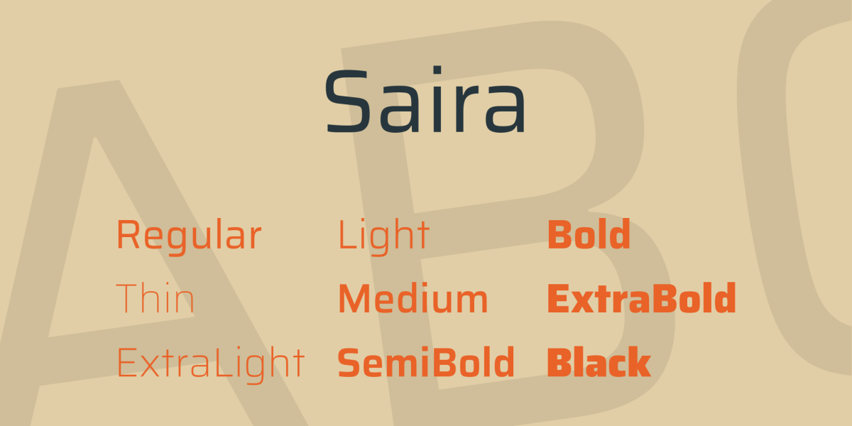 Saira Font Family · 1001 Fonts