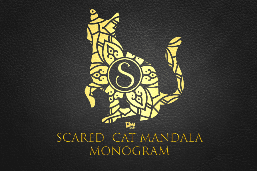 Scared Cat Mandala Monogram Font · 1001 Fonts