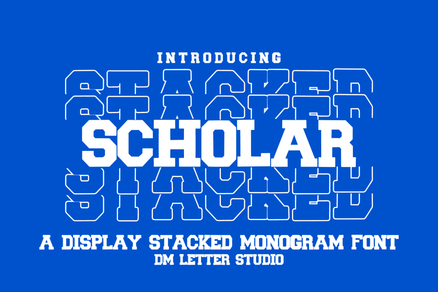 Scholar Stacked Monogram Font · 1001 Fonts