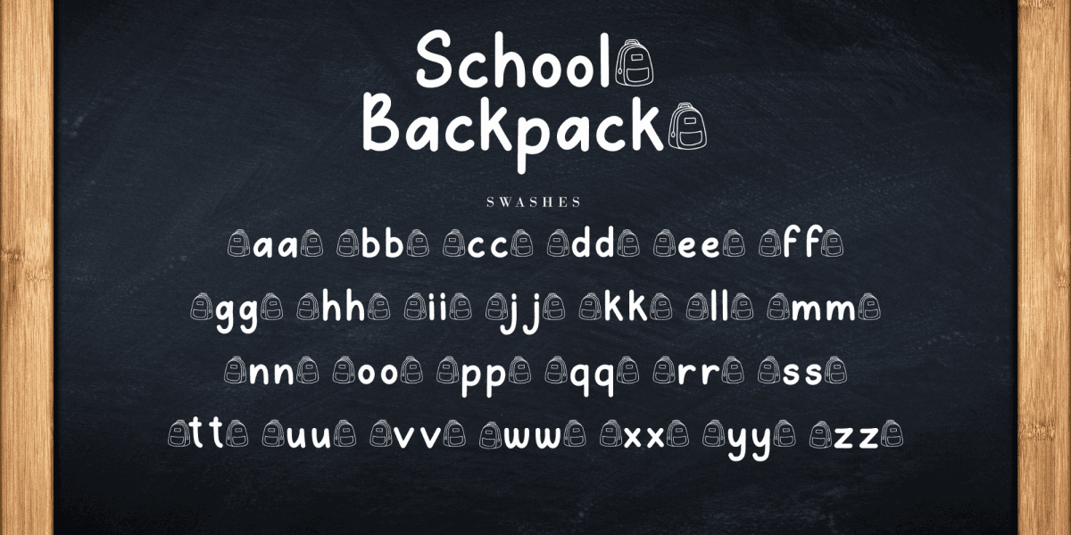 School Backpack Font · 1001 Fonts