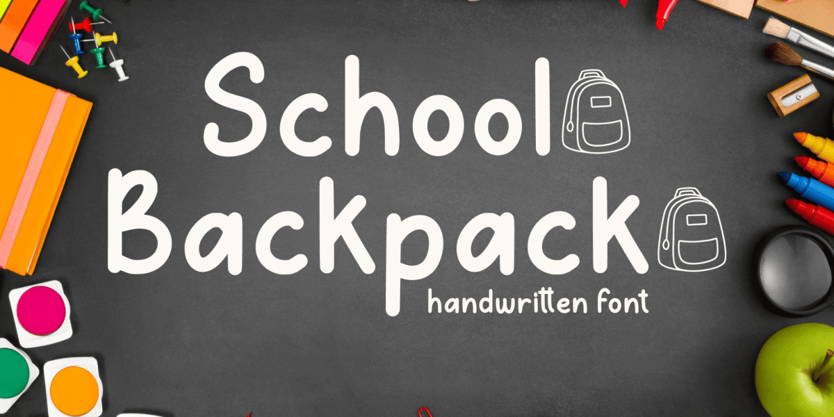 School Backpack Font · 1001 Fonts