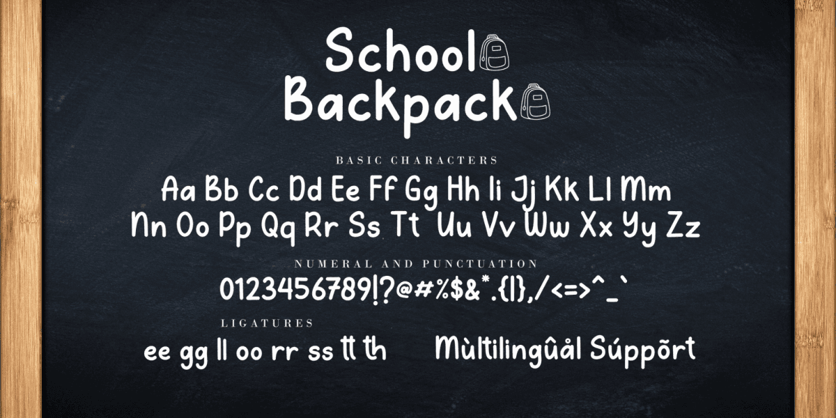 School Backpack Font · 1001 Fonts