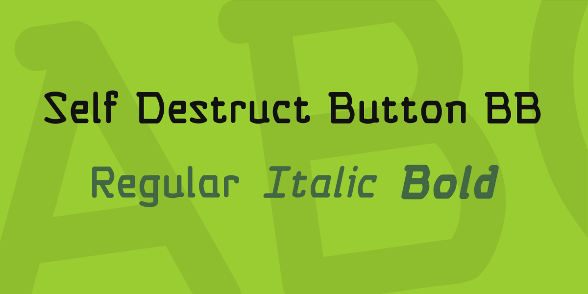Self Destruct Button BB Font Family · 1001 Fonts