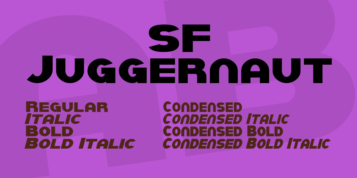 SF Juggernaut Font Family · 1001 Fonts