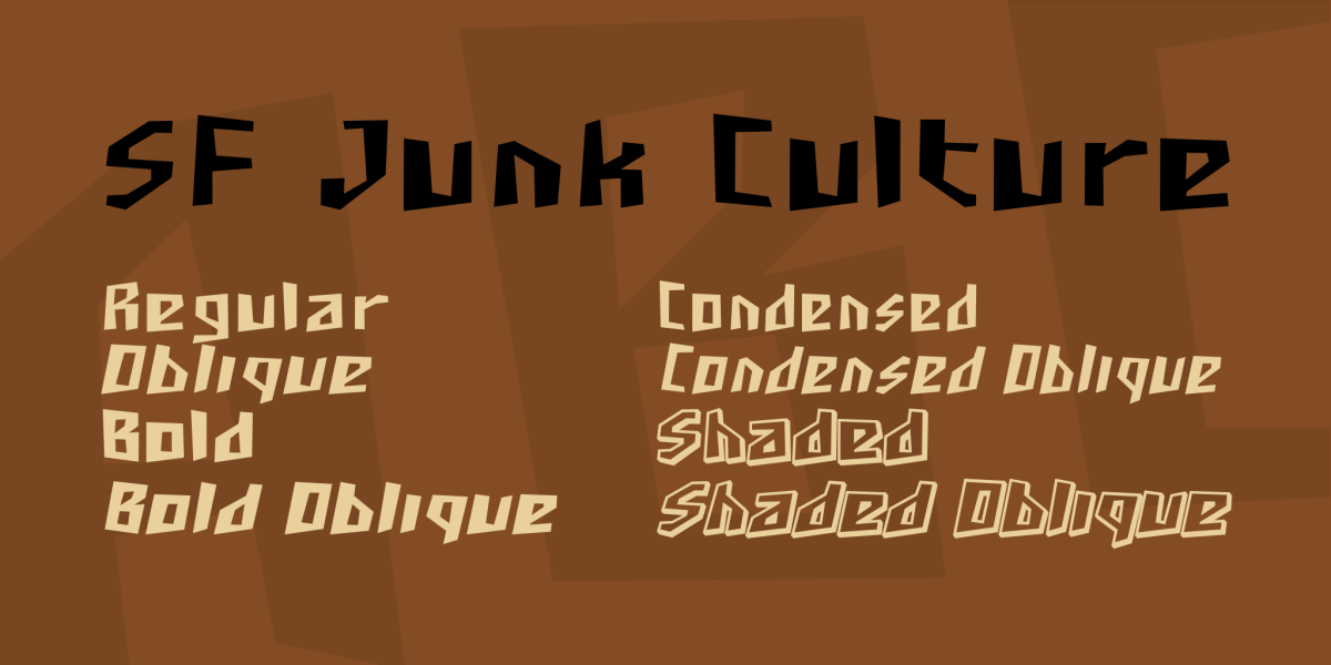 SF Junk Culture Font Family · 1001 Fonts