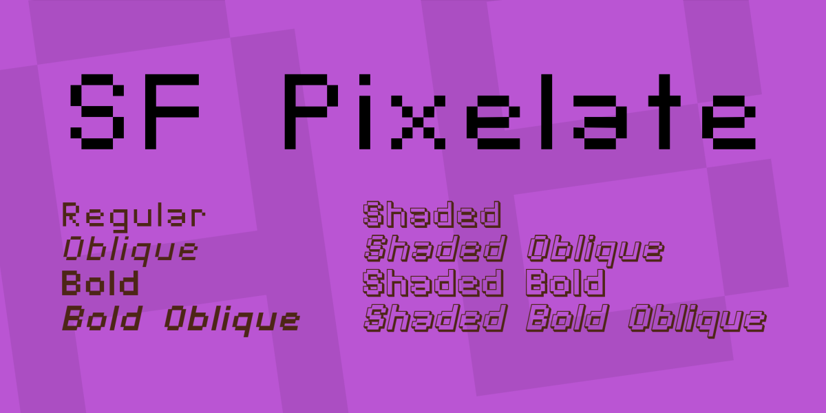 SF Pixelate Font Family · 1001 Fonts