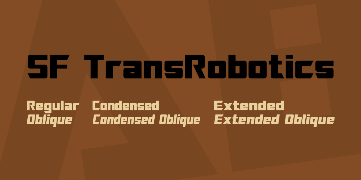 SF TransRobotics Font Family · 1001 Fonts