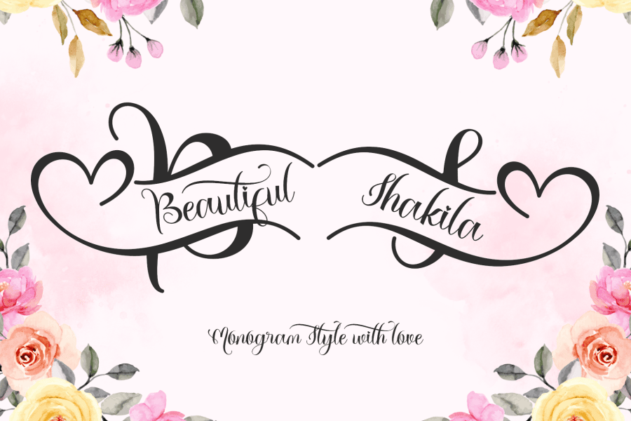 Shakila Monogram Font Family · 1001 Fonts