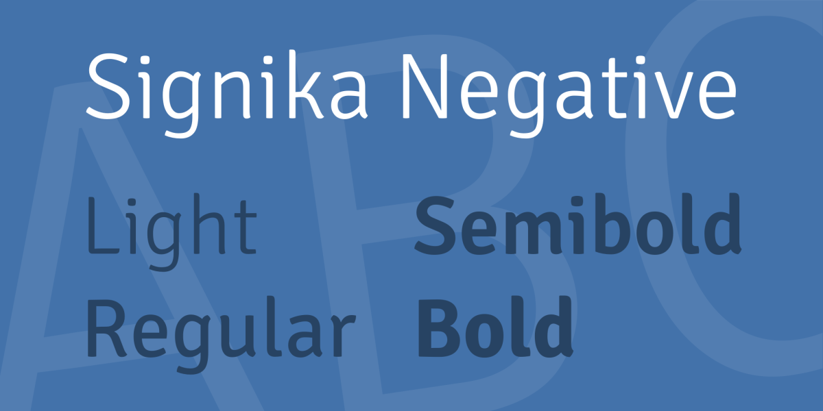 Signika Negative Font Family · 1001 Fonts