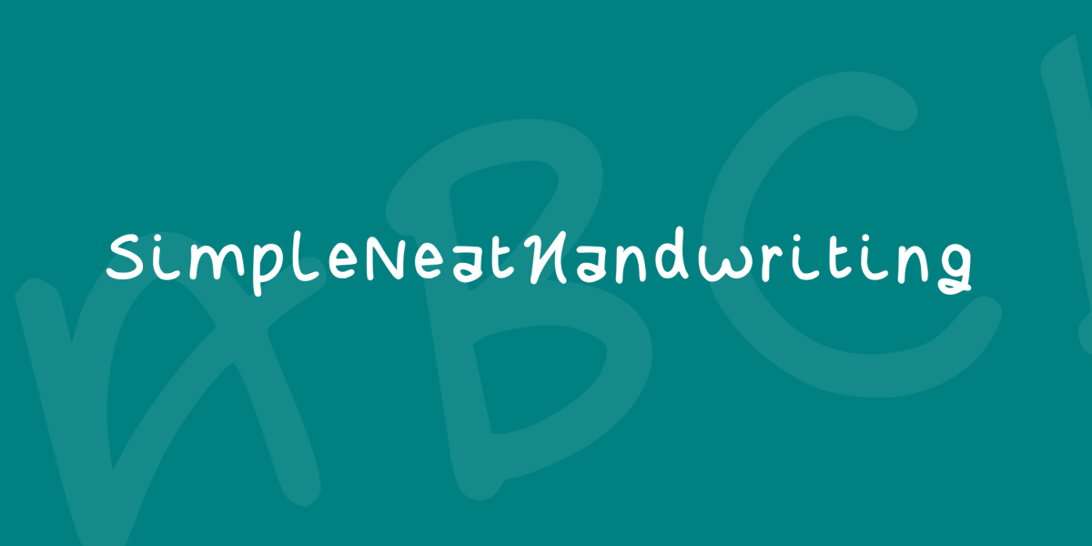 SimpleNeatHandwriting Font · 1001 Fonts