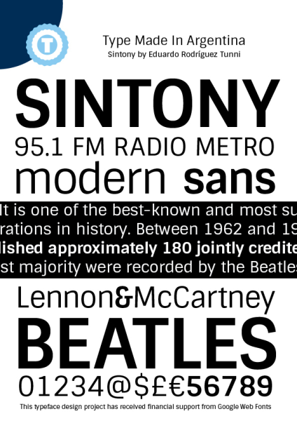 Sintony Font Family · 1001 Fonts