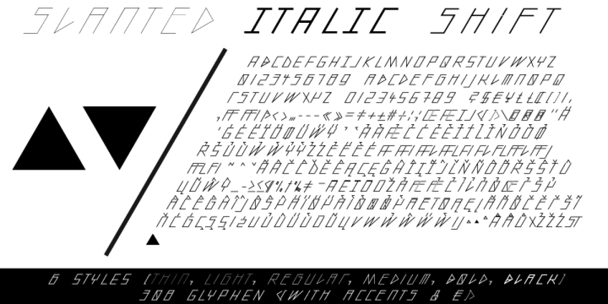 slanted ITALIC shift Font Family · 1001 Fonts