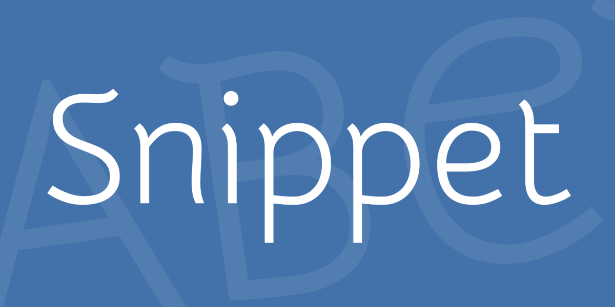 Snippet Font · 1001 Fonts