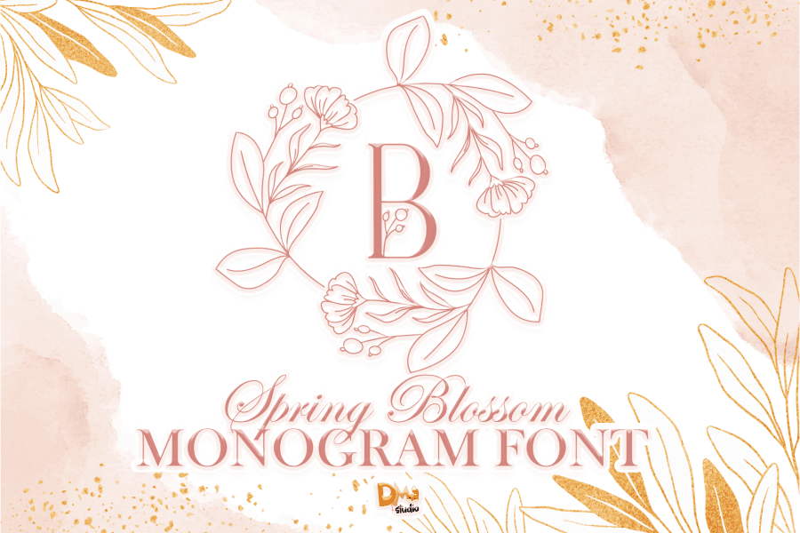 Spring Blossom Monogram Font · 1001 Fonts