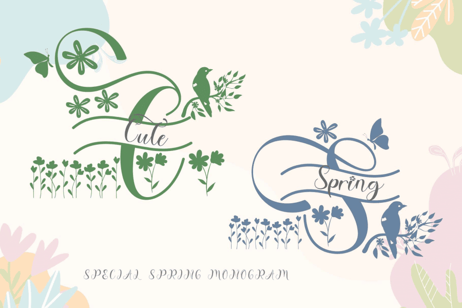 Spring Monogram Font Family · 1001 Fonts