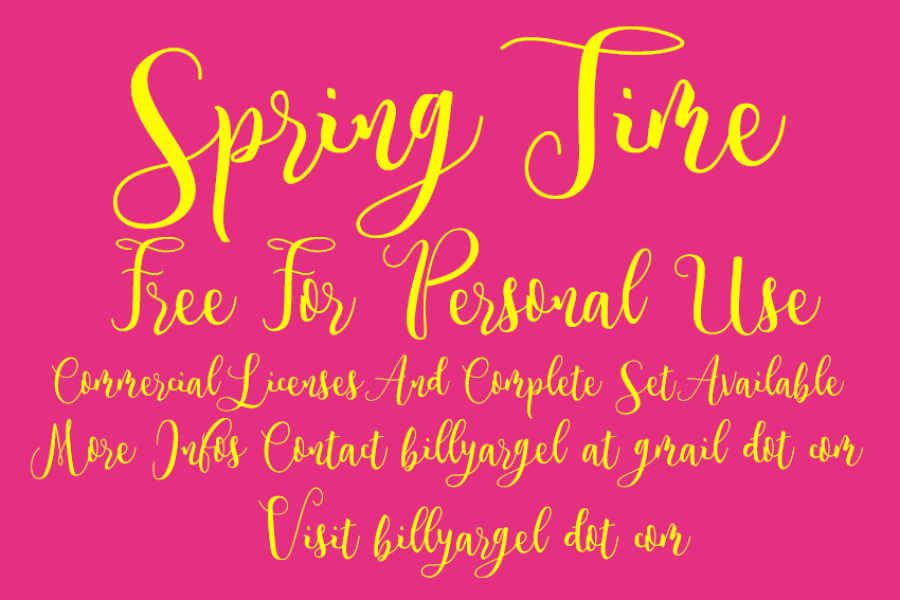 Spring Time Personal Use Font · 1001 Fonts