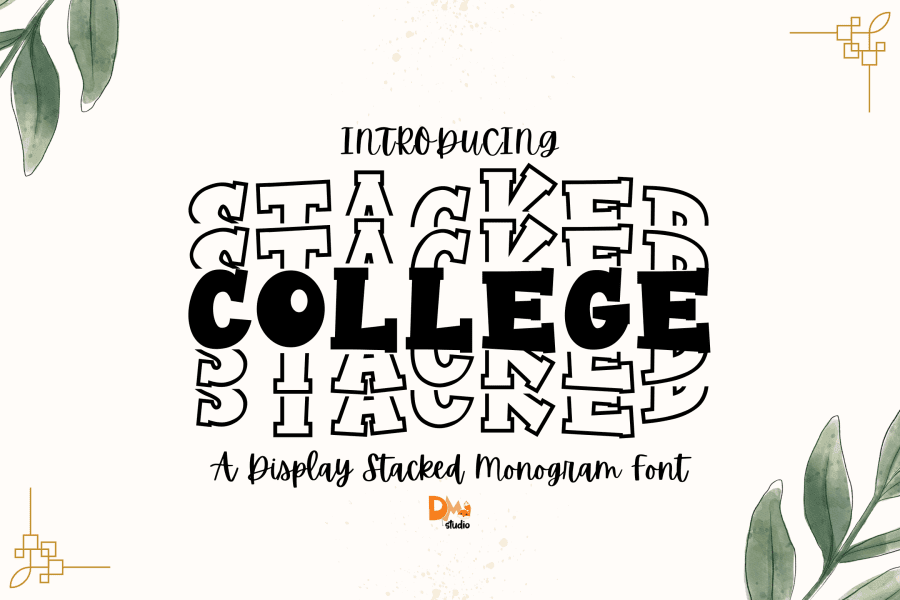 Stacked College Monogram Font · 1001 Fonts