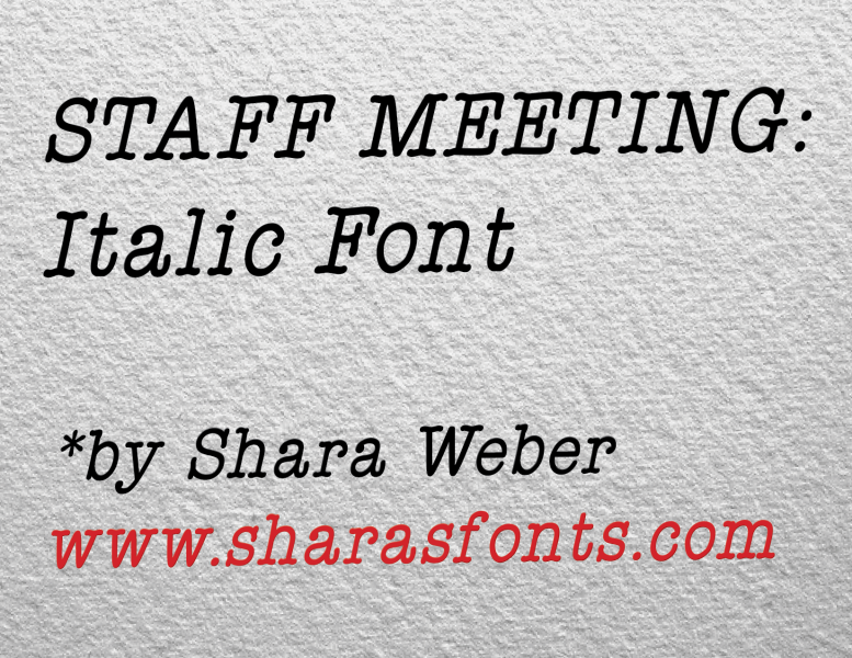 StaffMeetingPlainItalic Font · 1001 Fonts