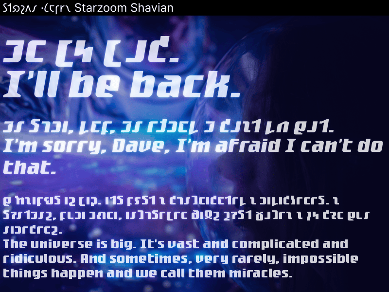 Starzoom Shavian Font Family · 1001 Fonts