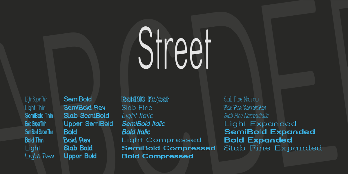 Street Font Family · 1001 Fonts